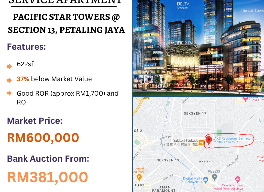 Service Apartment @ Pacific Star Towers, Petaling Jaya, Selangor for ...
